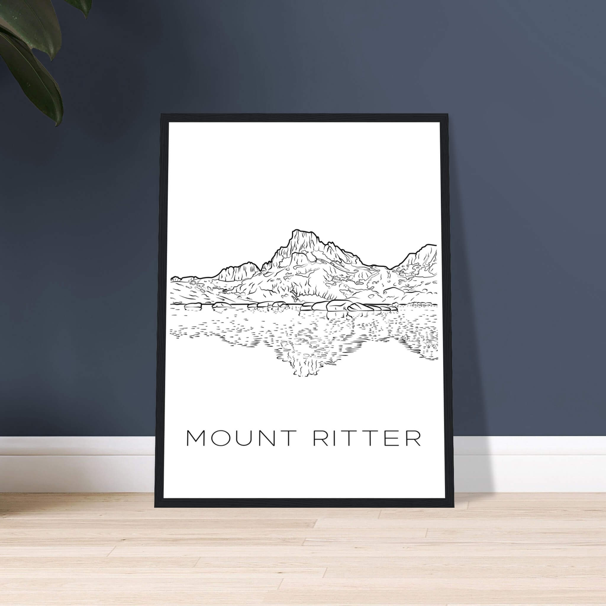 Mount Ritter - Black & White Wall Art Poster of impressive skyline of ...