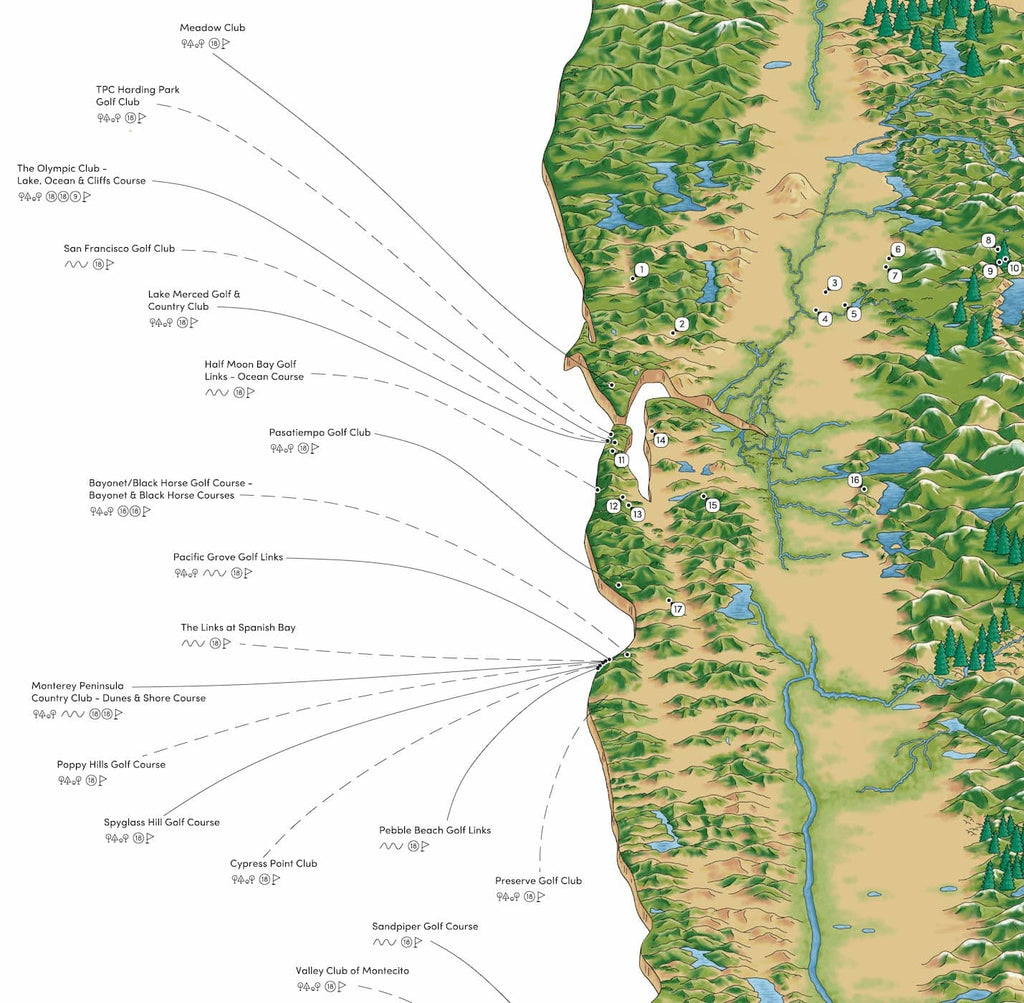 The California Golf Map - 83 of Cali's Top Courses, 1 Amazing Golf Map ...