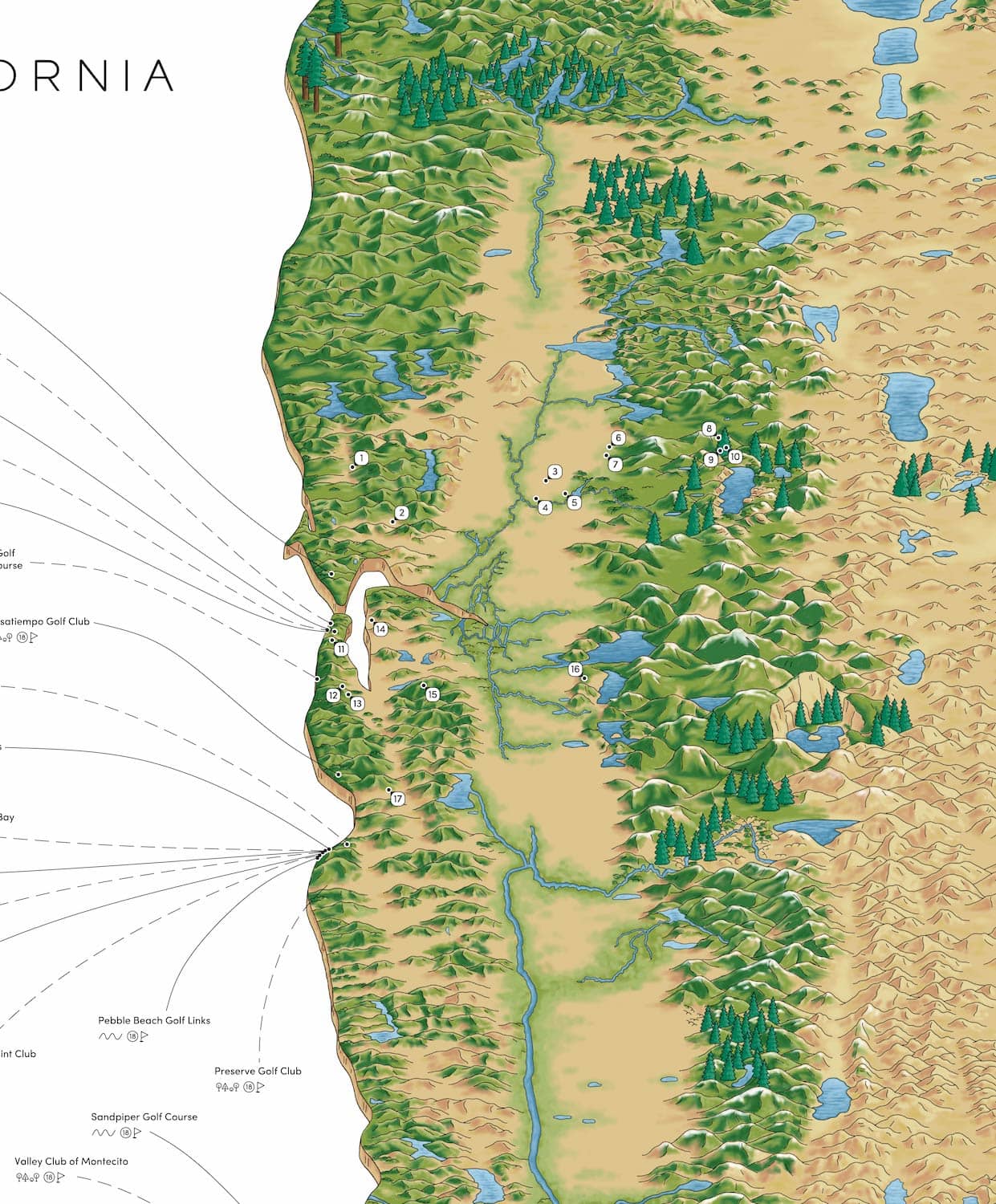 The California Golf Map - 83 of Cali's Top Courses, 1 Amazing Golf Map ...