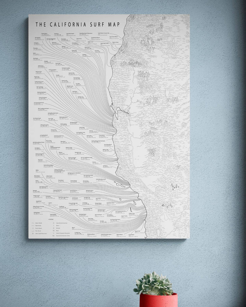 The Minimalist California Surf Map - 130 great surf spots, 1 amazing ...