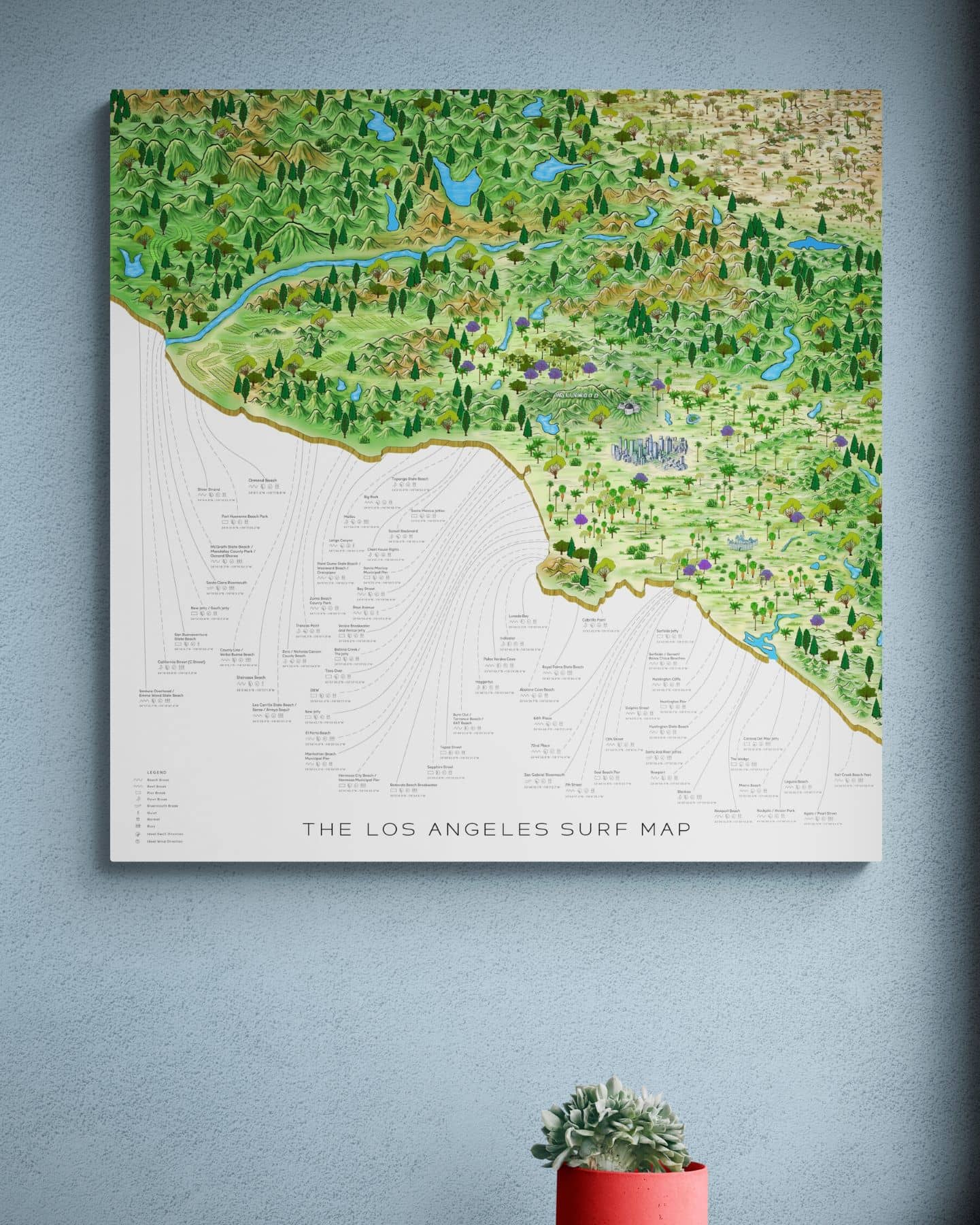 The Los Angeles Surf Map - 68 Great Surf Spots, 1 Amazing Map. – Malin ...