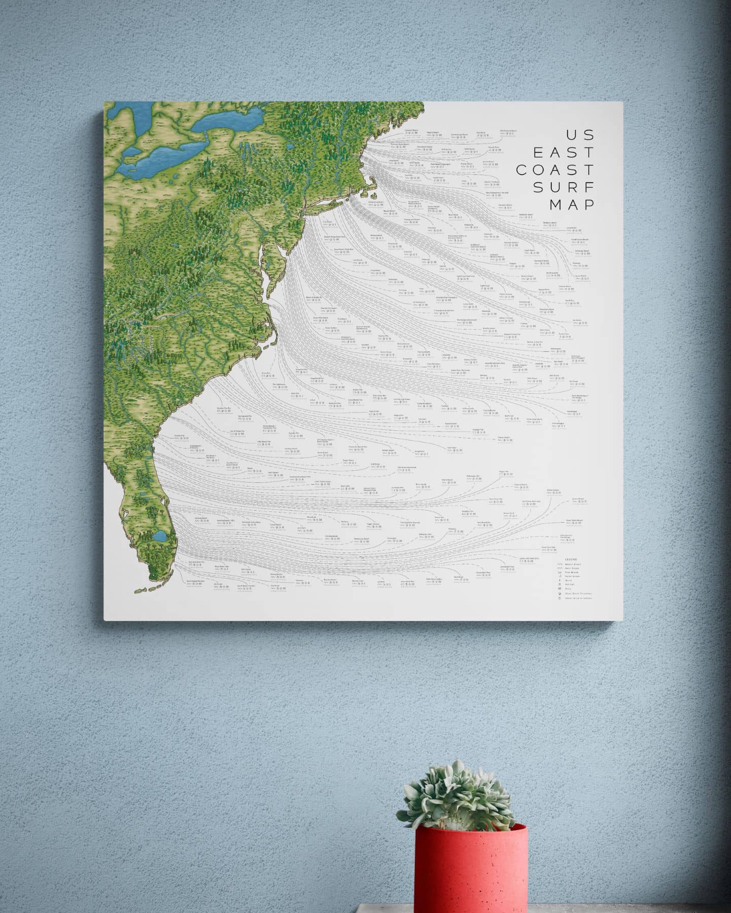 The US East Coast Surf Map - 212 Amazing Surf Spots + Key Info + GPS ...