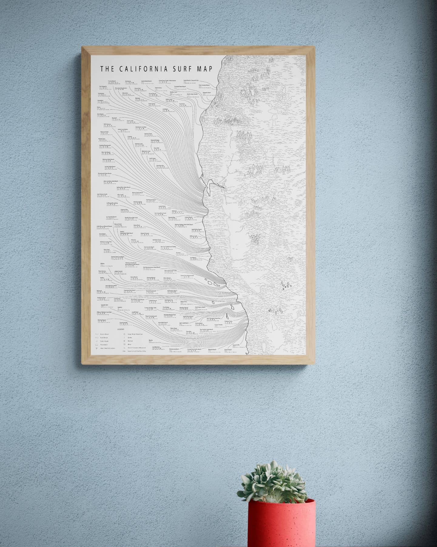 The Minimalist California Surf Map - 130 great surf spots, 1 amazing ...