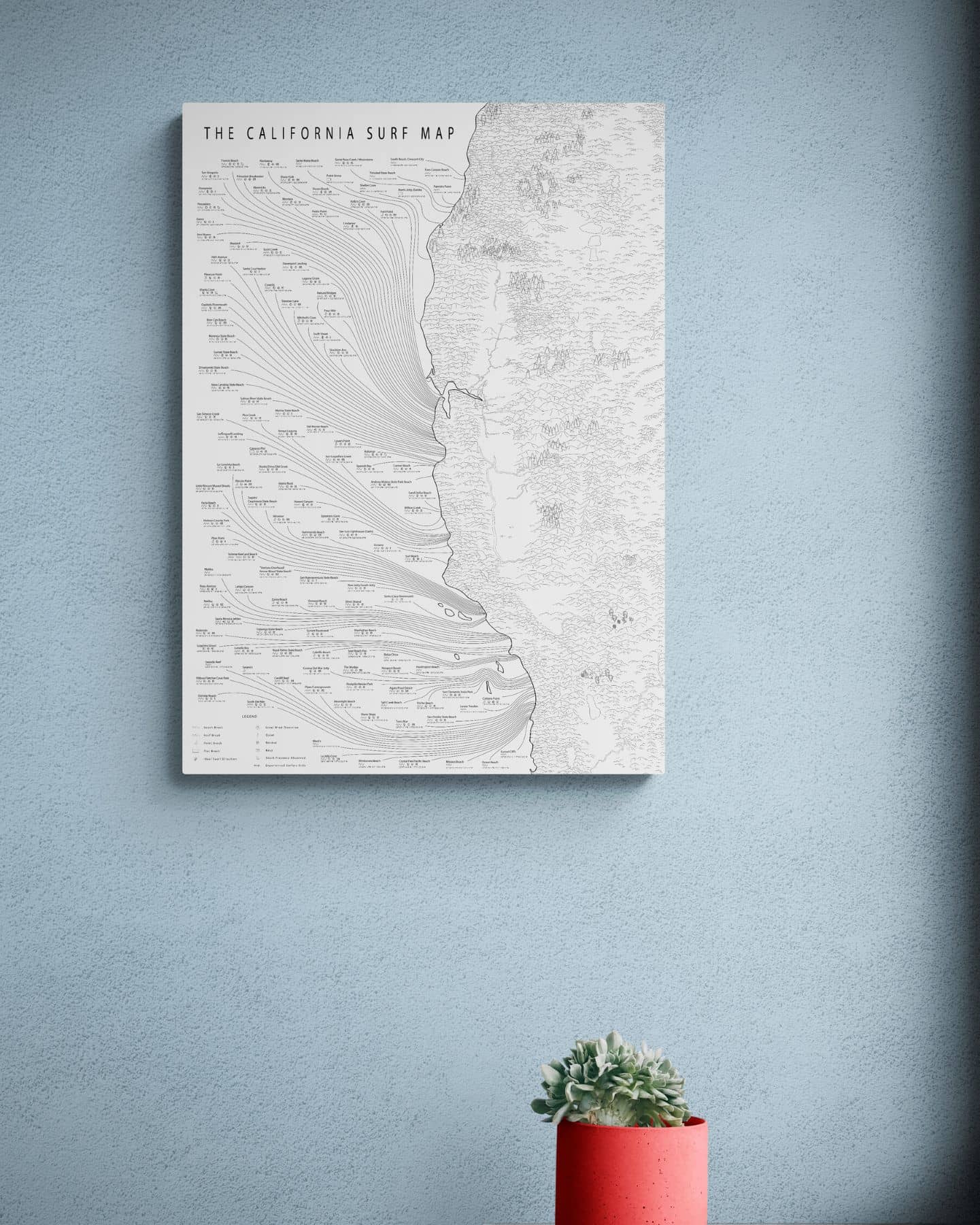 The Minimalist California Surf Map - 130 great surf spots, 1 amazing ...