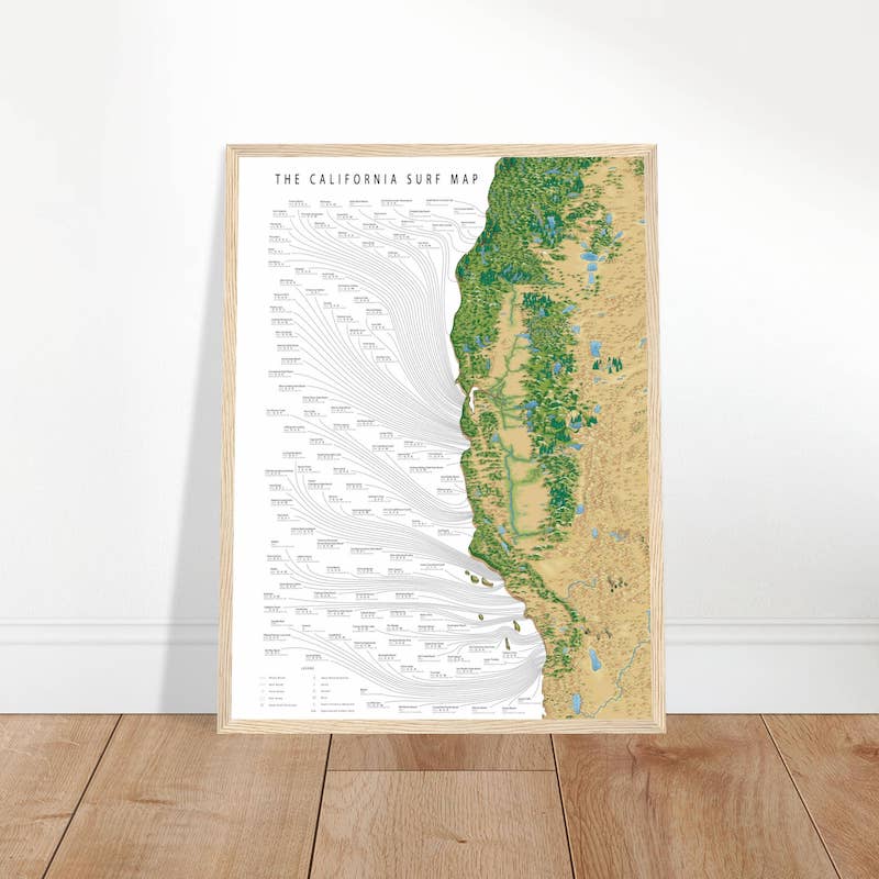 The California Surf Map - 126 great surf spots, 1 amazing map. – Malin ...