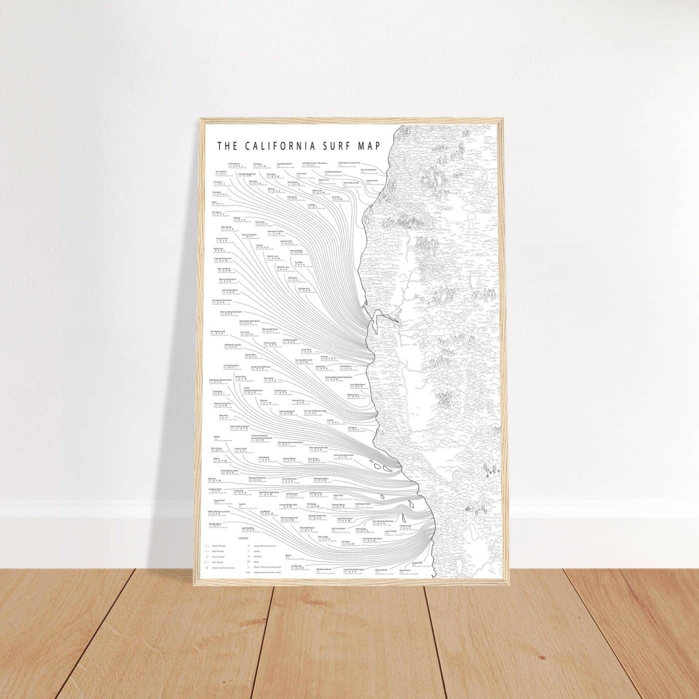 The Minimalist California Surf Map - 130 great surf spots, 1 amazing ...