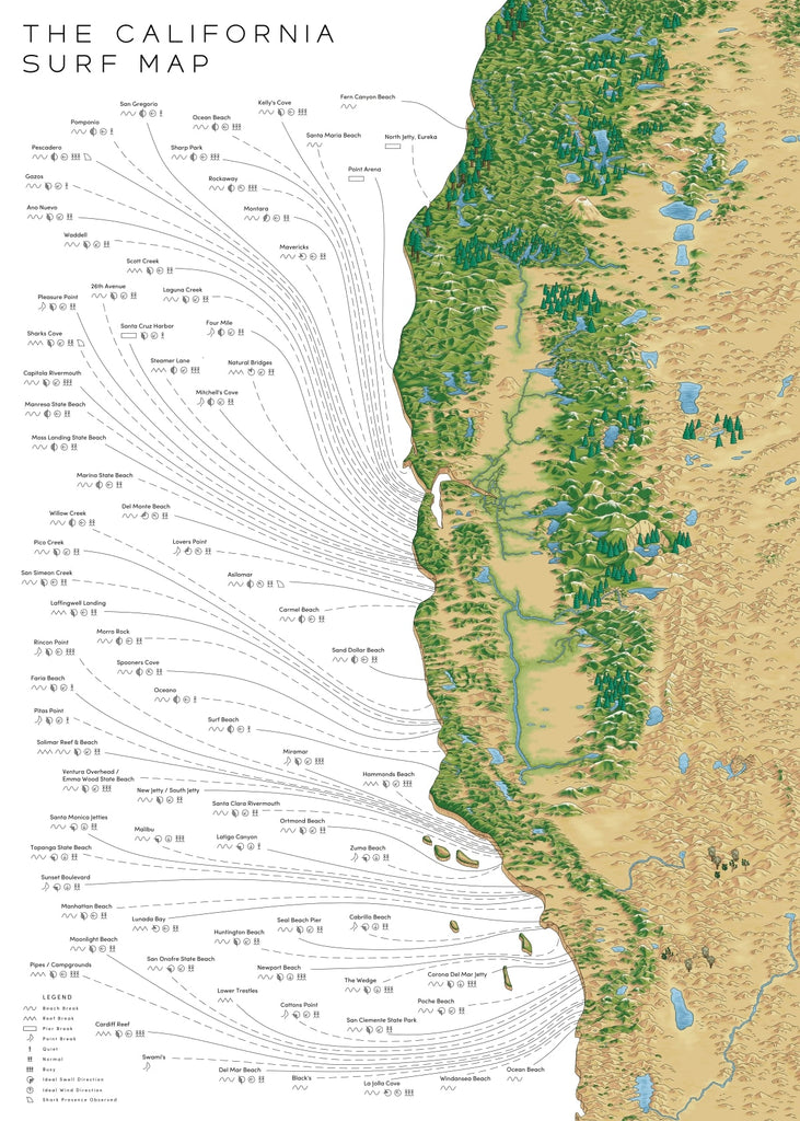 The California Surf Map Beach Towel – Malin & Mizen