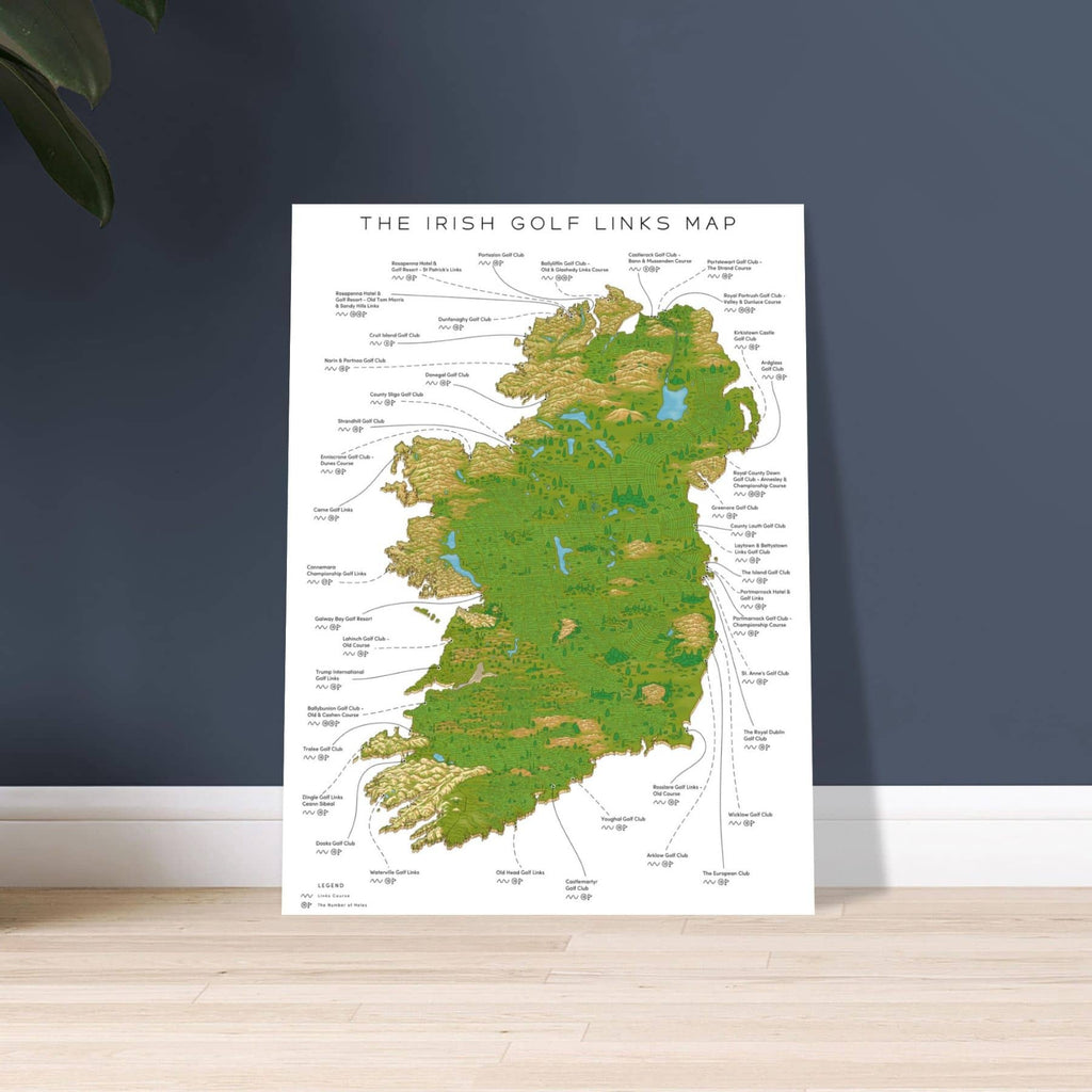 The Irish Golf Links Map - 42 world renowned Golf links in Ireland ...