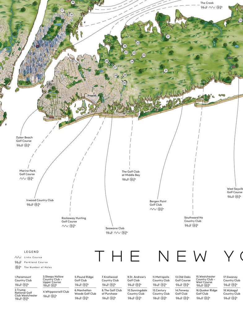 The New York Golf Map - 64 of NY's Top Courses, 1 Amazing Golf Map ...