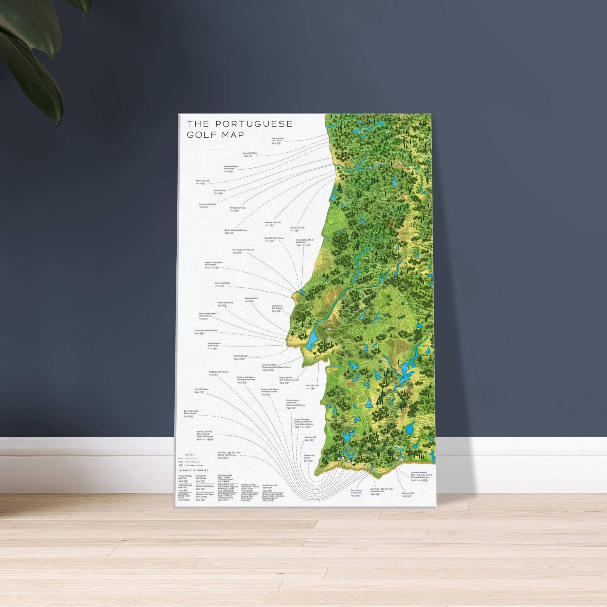 The Portuguese Golf Map - 40 Top Courses on a Stunning Hand-Drawn Map ...