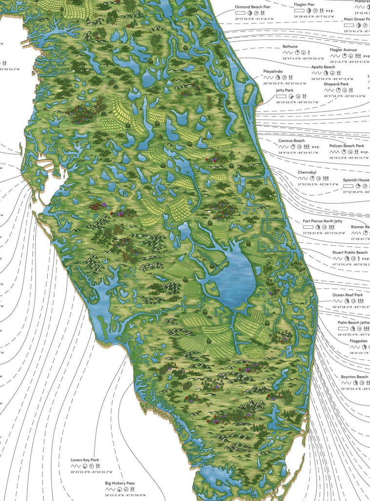 The Florida Surf Map - 116 of Florida's best Surf spots. – Malin & Mizen