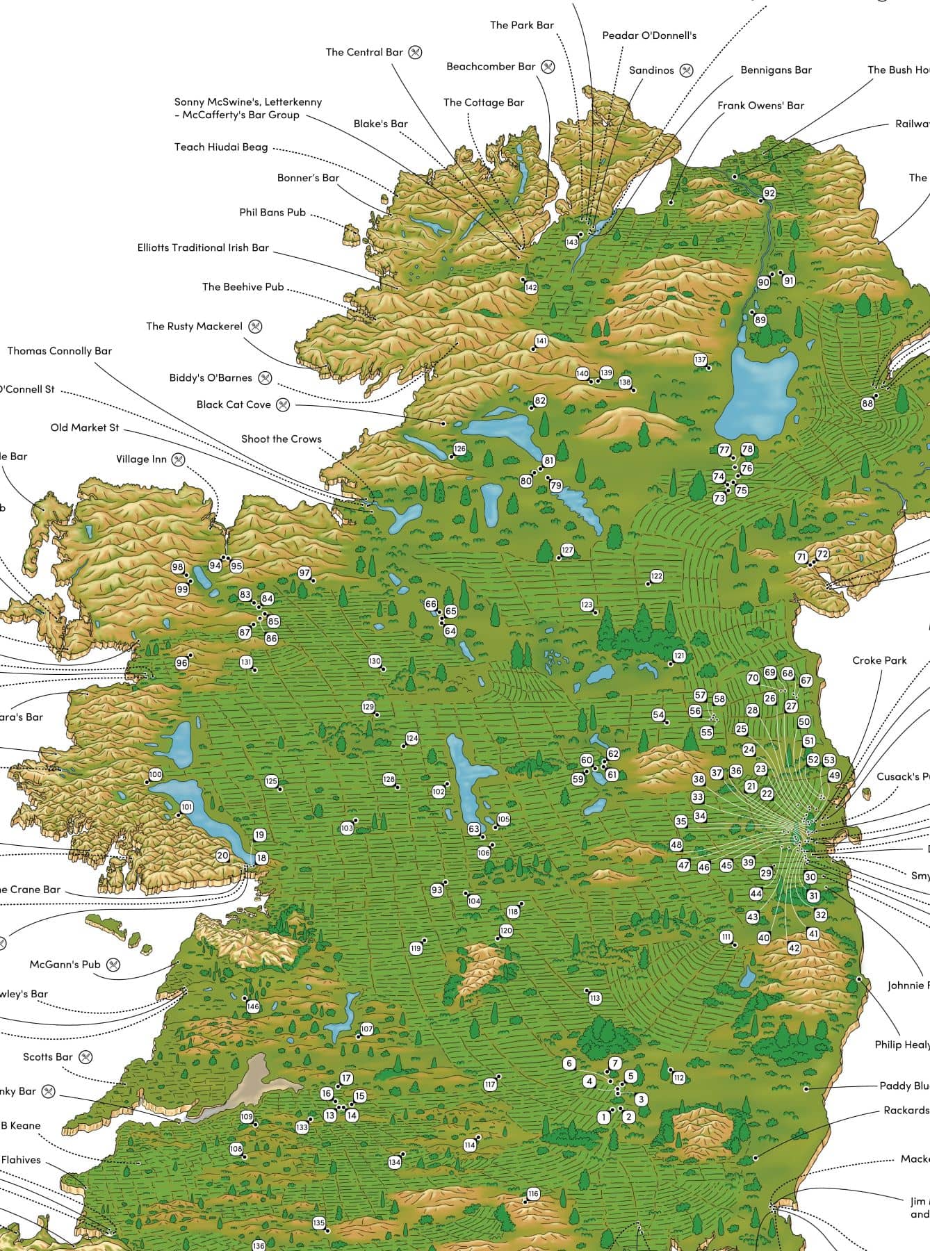 The Irish Pub Map - 258 Authentic Irish Pubs – Malin & Mizen