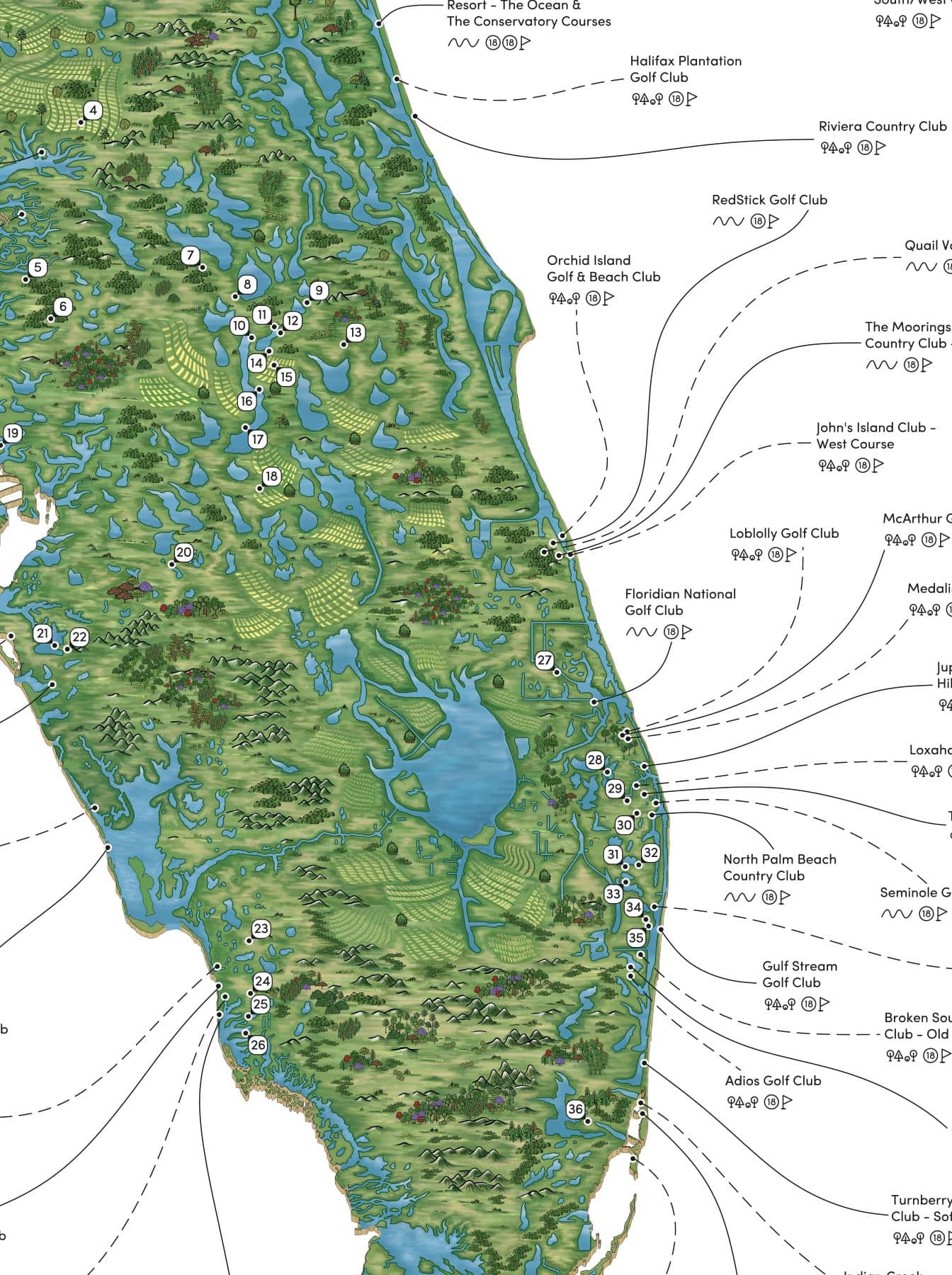 The Florida Golf Map - 77 of Florida's top Golf courses. – Malin & Mizen