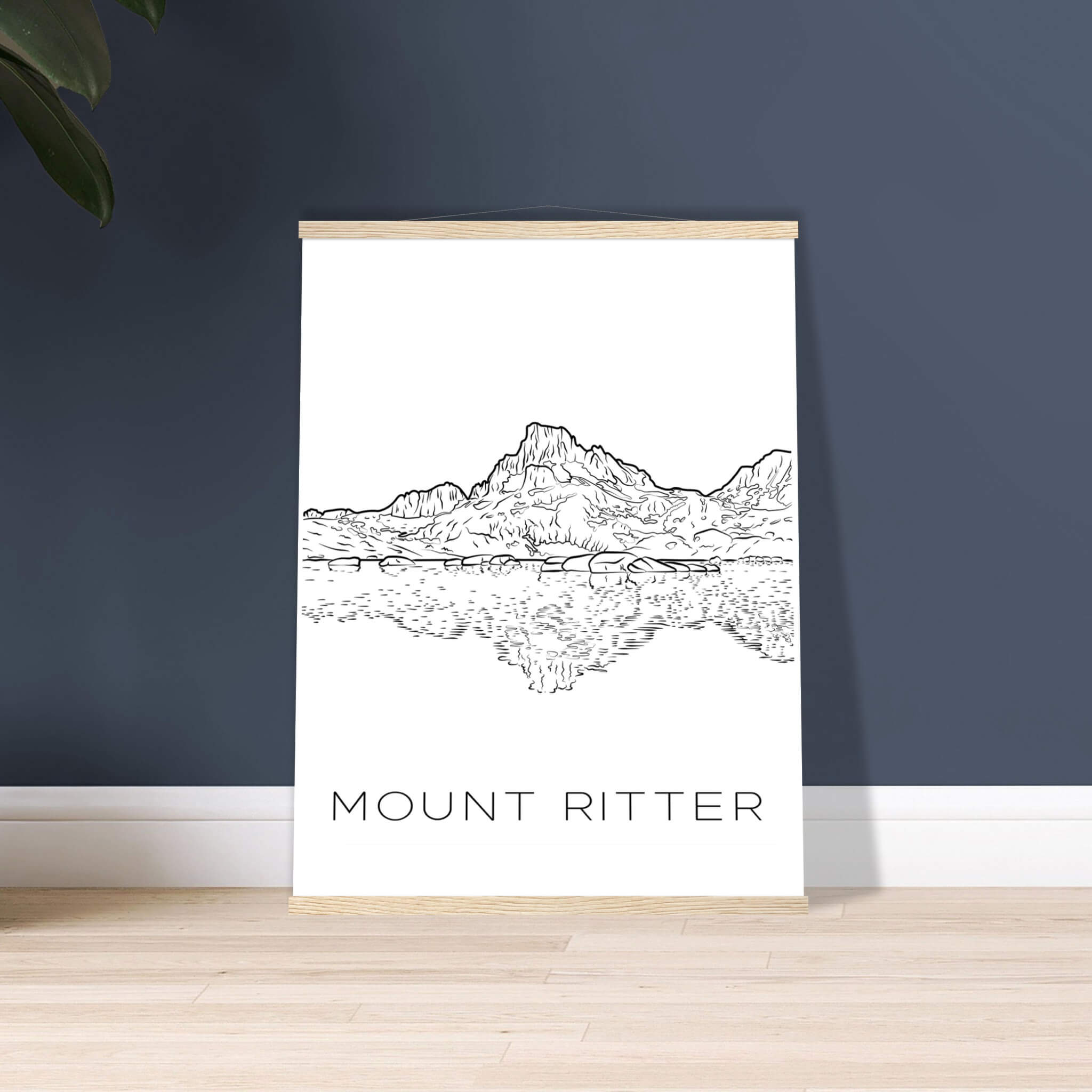 Mount Ritter - Black & White Wall Art Poster of impressive skyline of ...