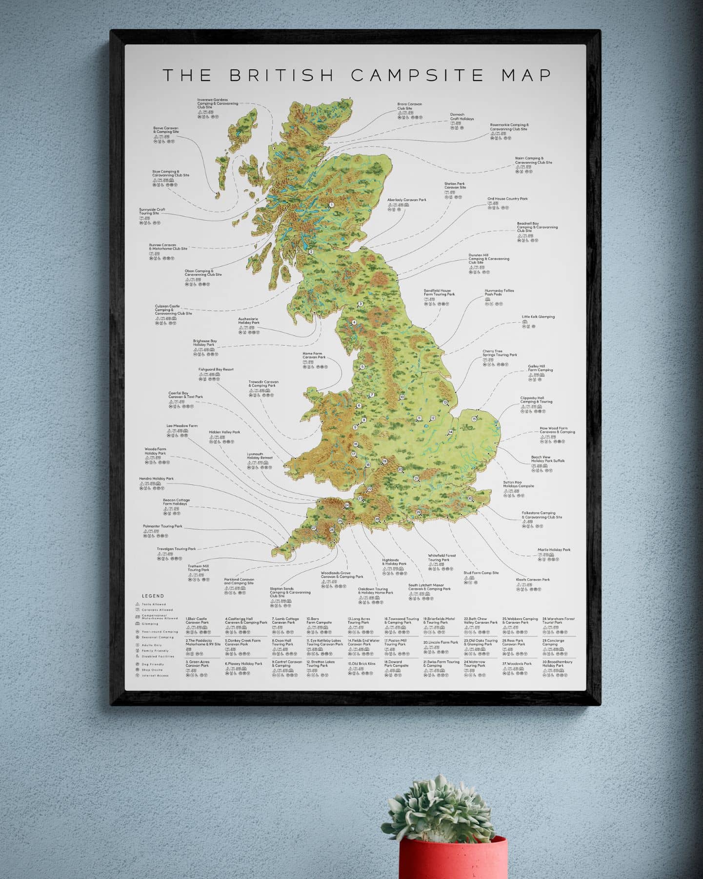 The British Campsite Map - 81 great Campsite spots, 1 amazing map ...