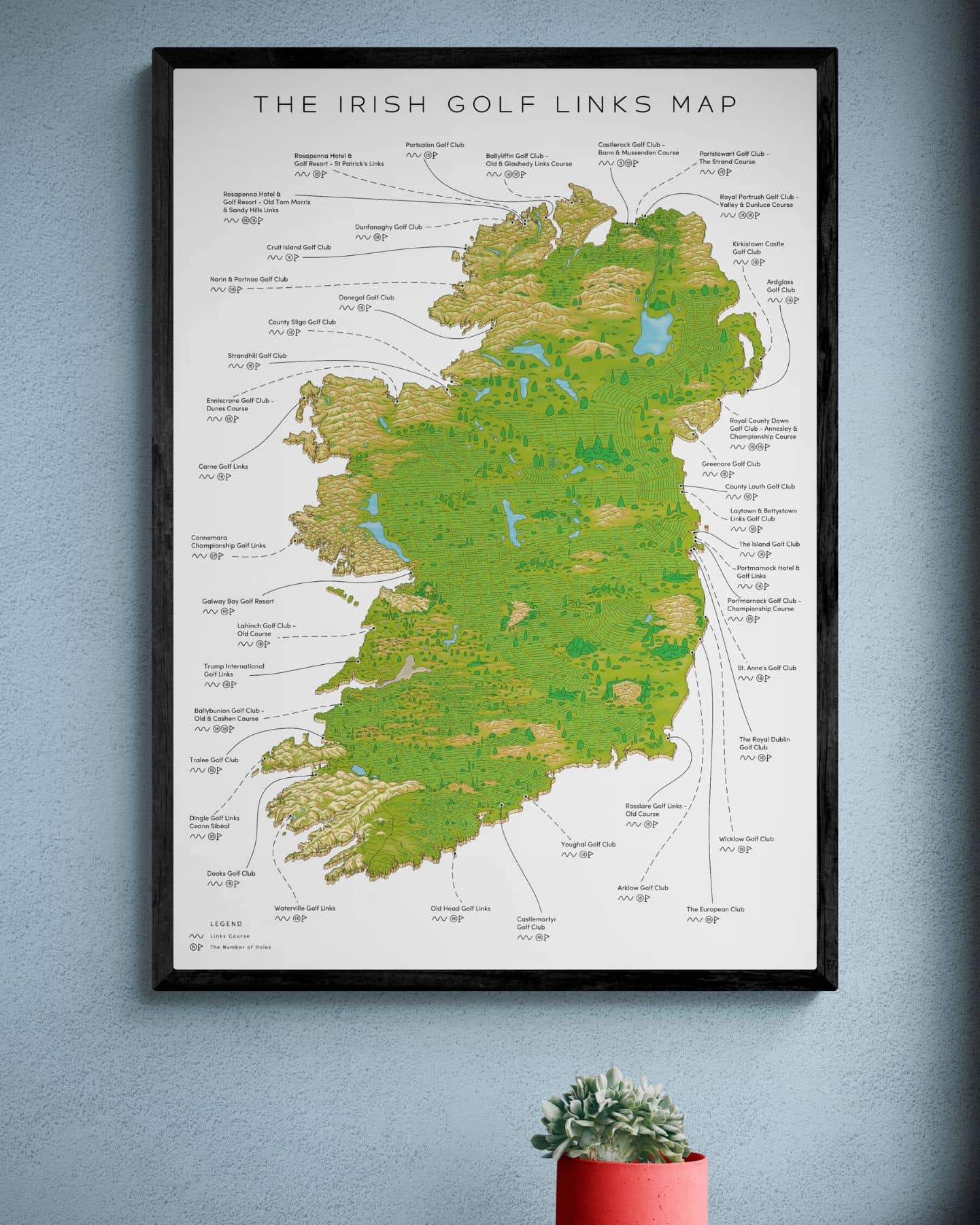 The Irish Golf Links Map - 42 world renowned Golf links in Ireland ...