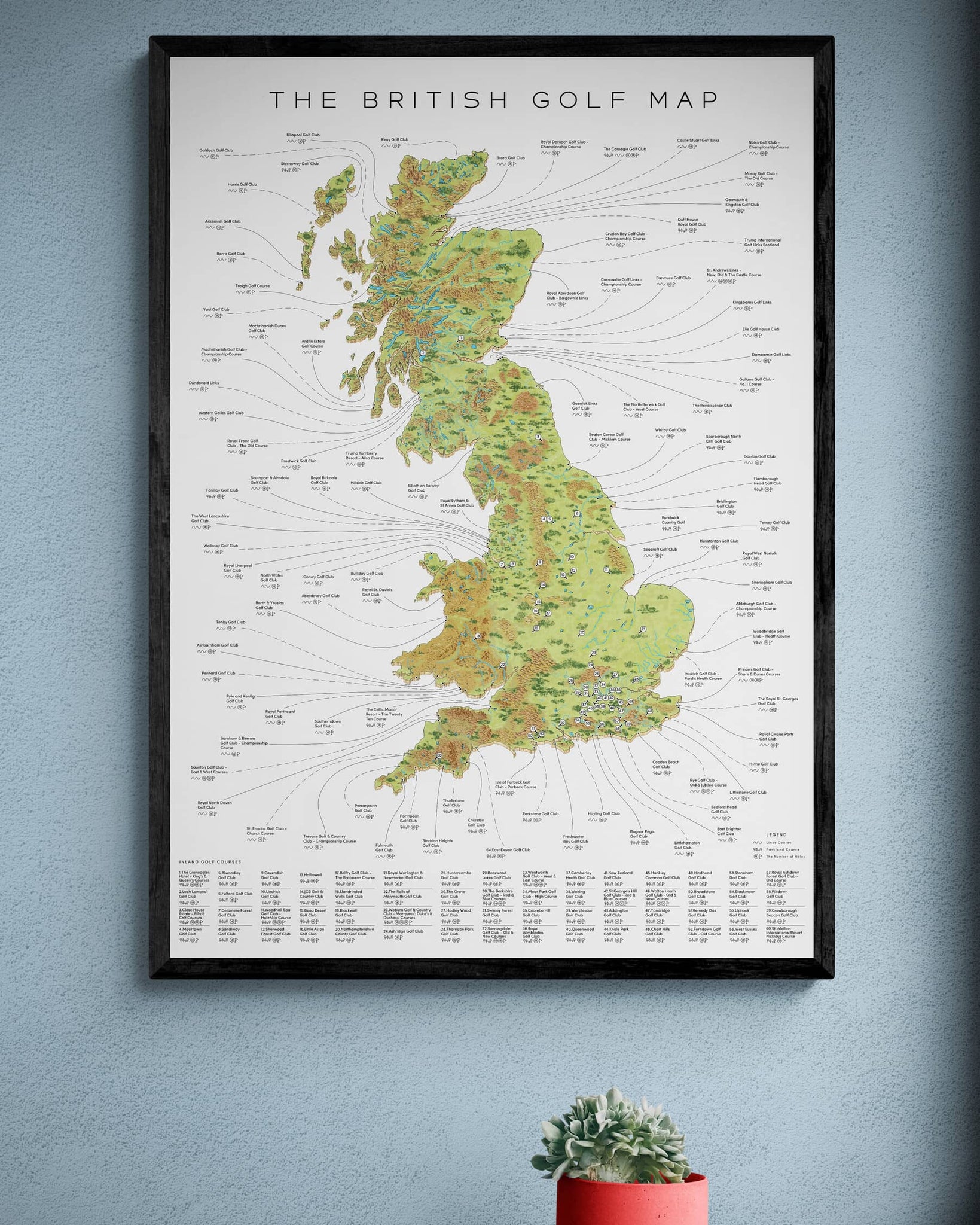 The British Golf Map - 162 of Britain's top Golf courses, 1 amazing map ...
