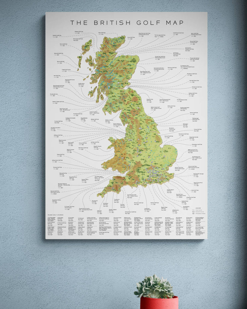 The British Golf Map - 162 of Britain's top Golf courses, 1 amazing map ...