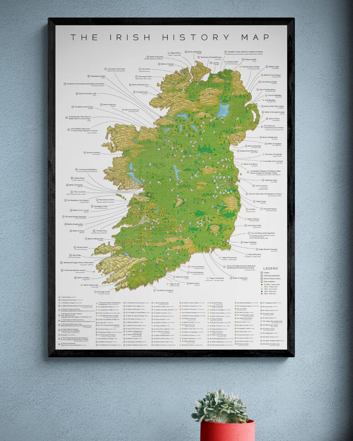The Irish History Map - 192 of the top historical locations in Ireland ...