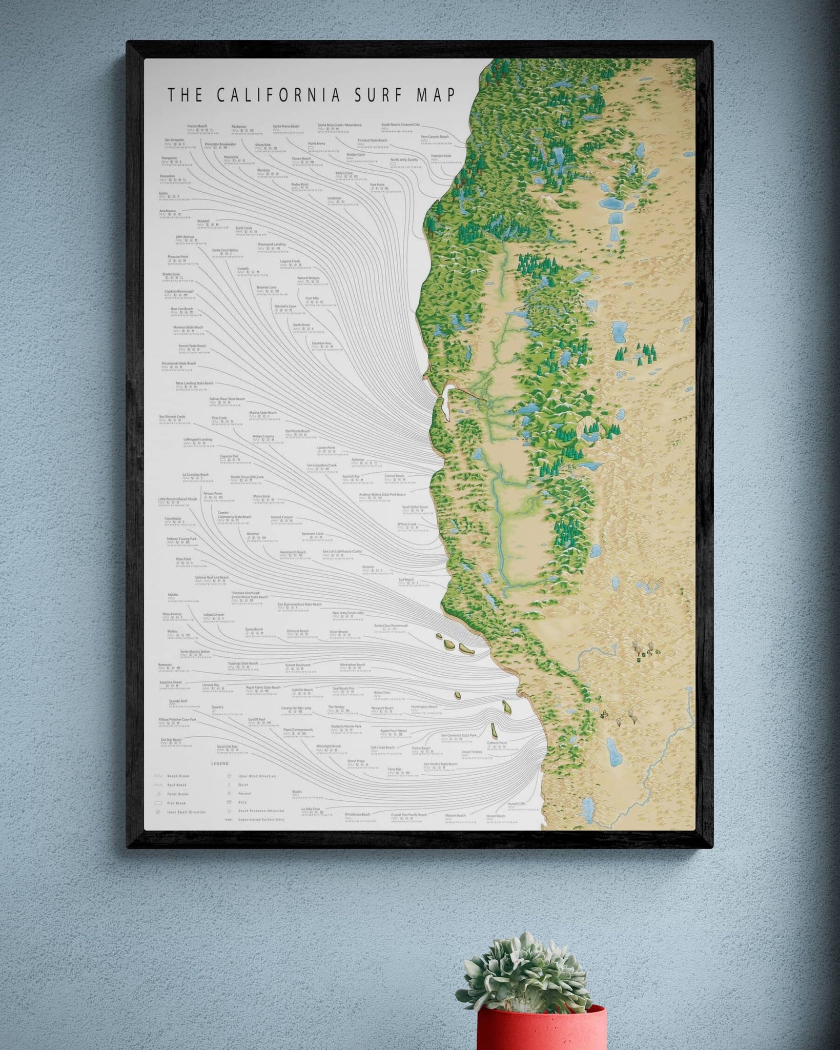 The California Surf Map - 126 great surf spots, 1 amazing map. – Malin ...