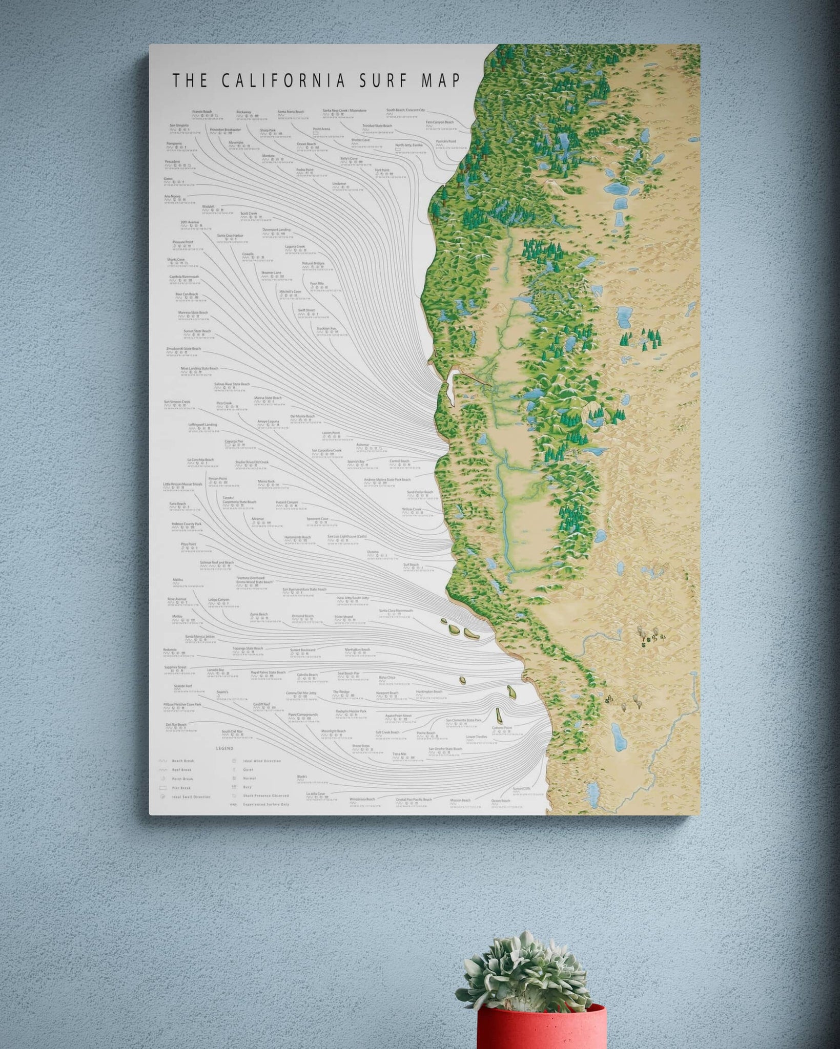 The California Surf Map - 126 great surf spots, 1 amazing map. – Malin ...