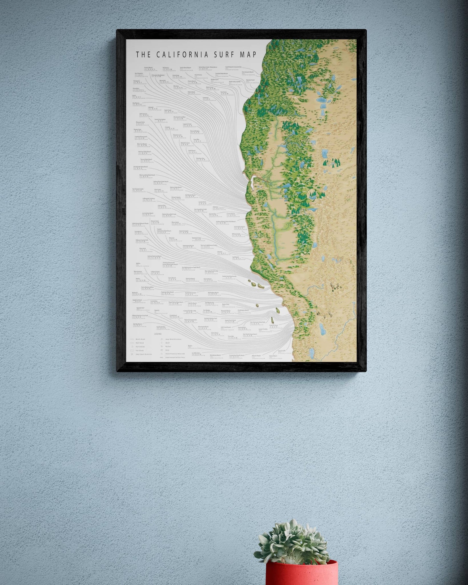 The California Surf Map - 126 great surf spots, 1 amazing map. – Malin ...