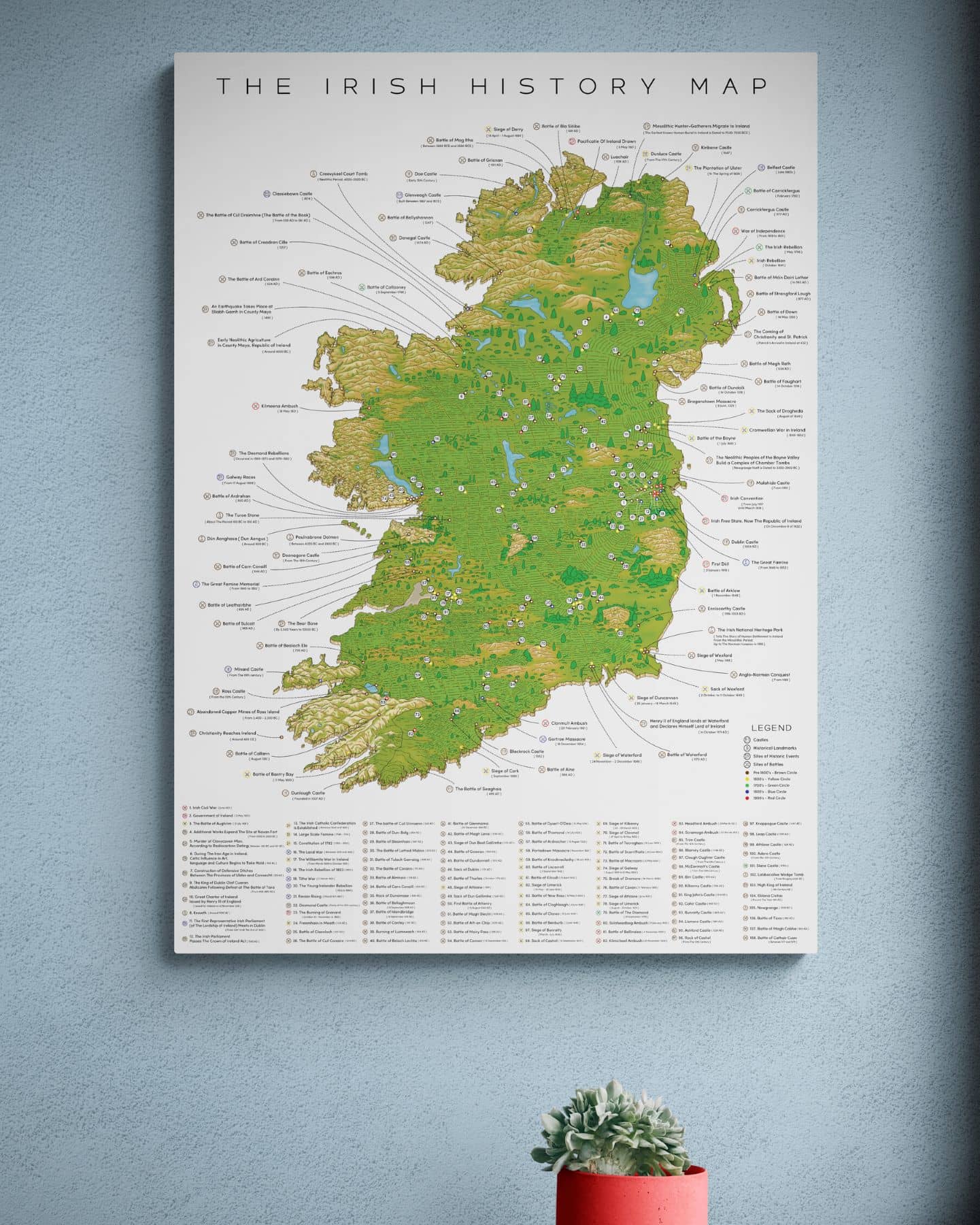 The Irish History Map - 192 of the top historical locations in Ireland ...