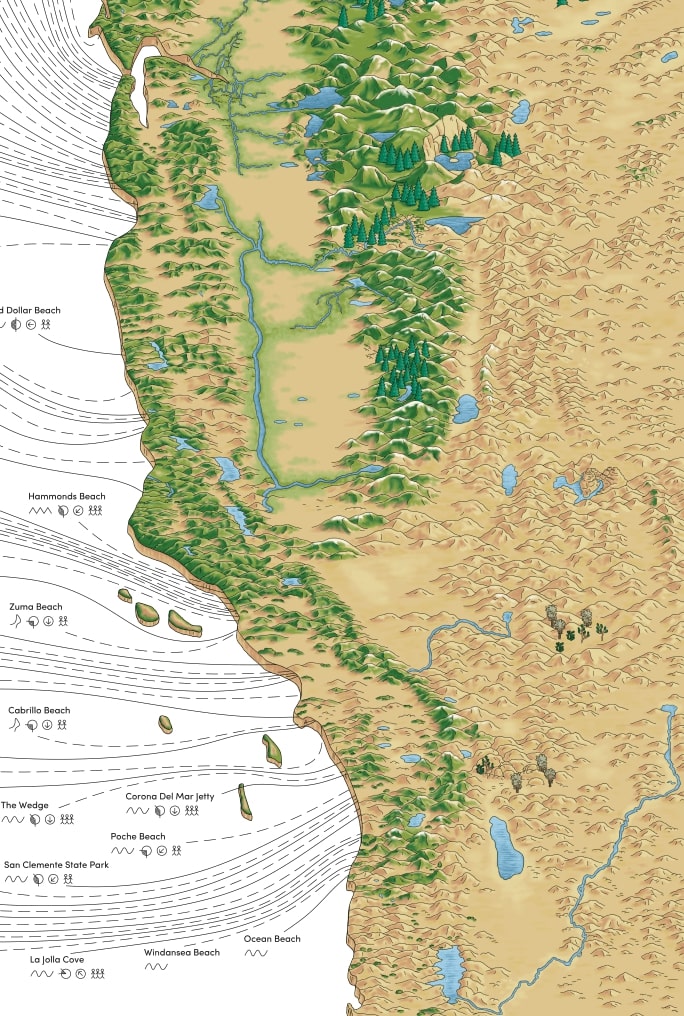The California Surf Map Beach Towel – Malin & Mizen