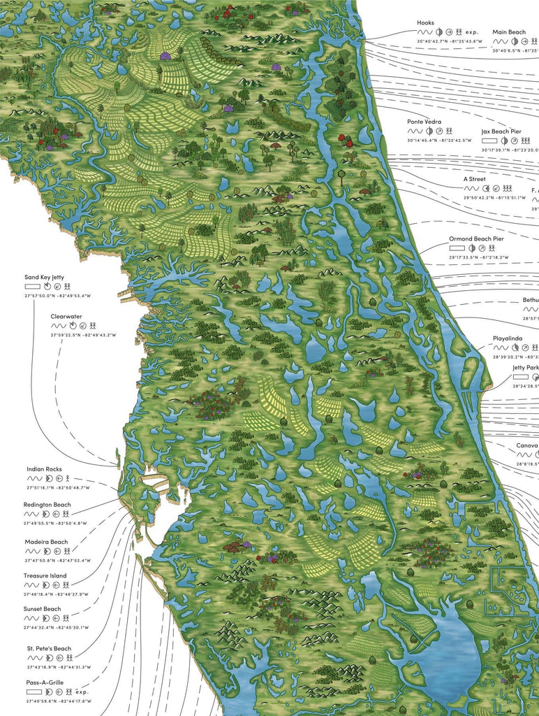 The Florida Surf Map - 116 of Florida's best Surf spots. – Malin & Mizen