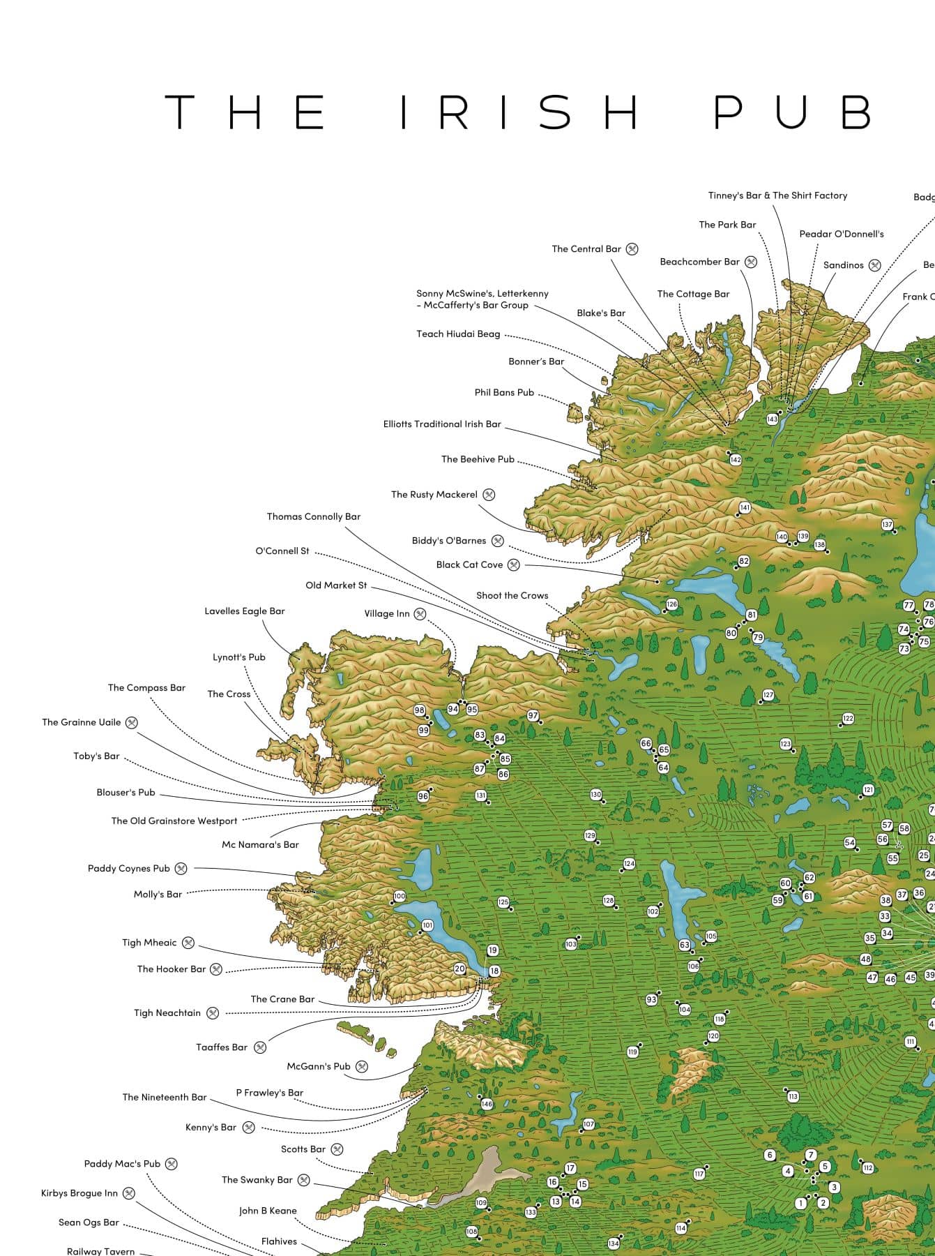 The Irish Pub Map - 258 Authentic Irish Pubs – Malin & Mizen