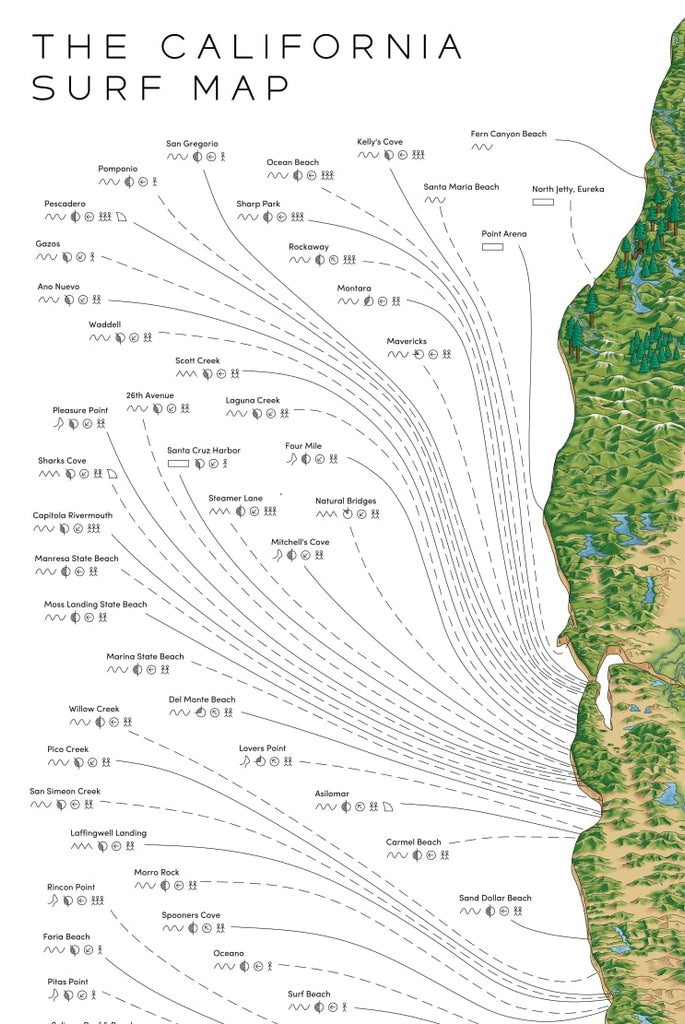 The California Surf Map Beach Towel – Malin & Mizen