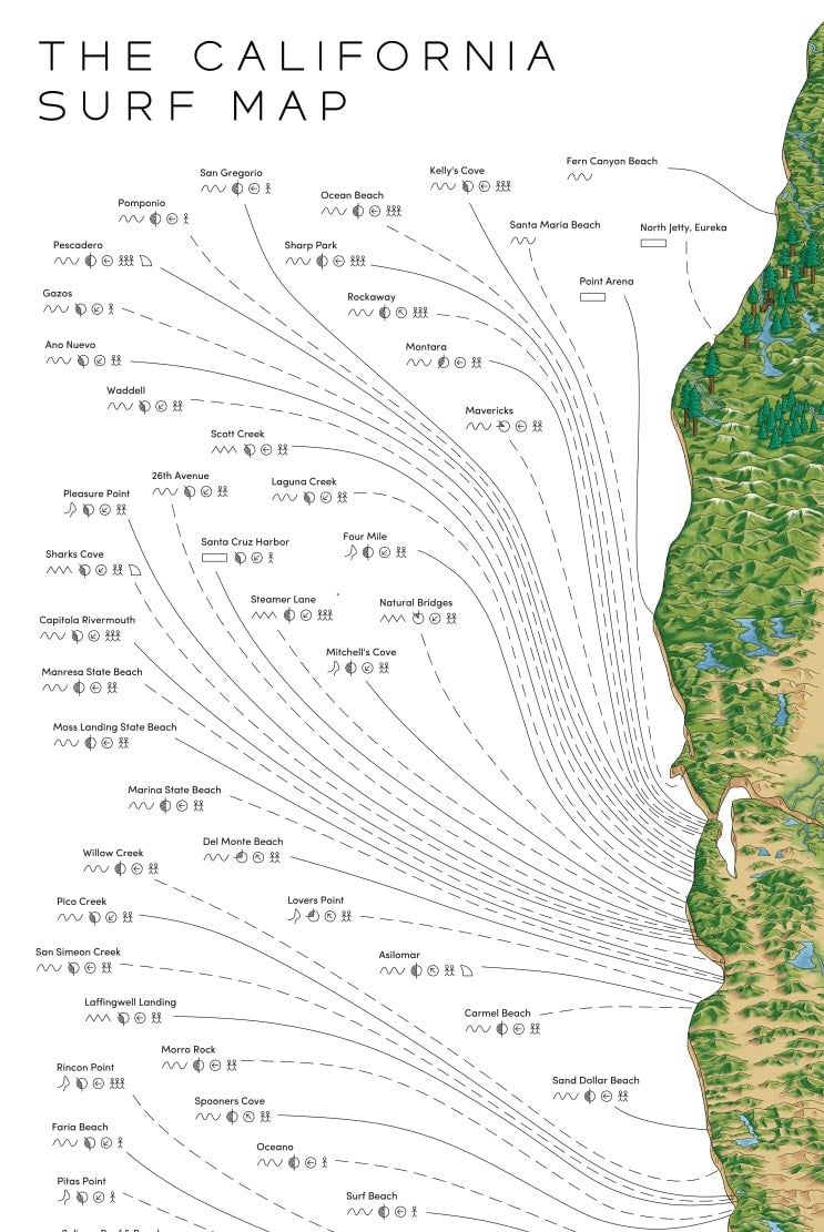 The California Surf Map Beach Towel – Malin & Mizen