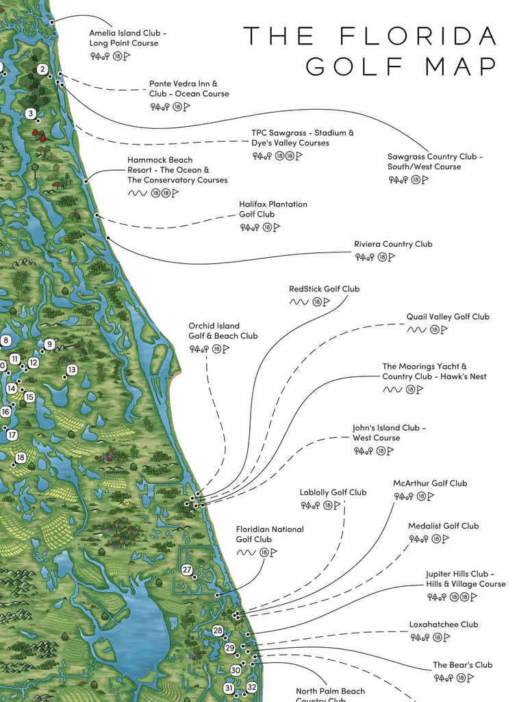The Florida Golf Map - 77 of Florida's top Golf courses. – Malin & Mizen