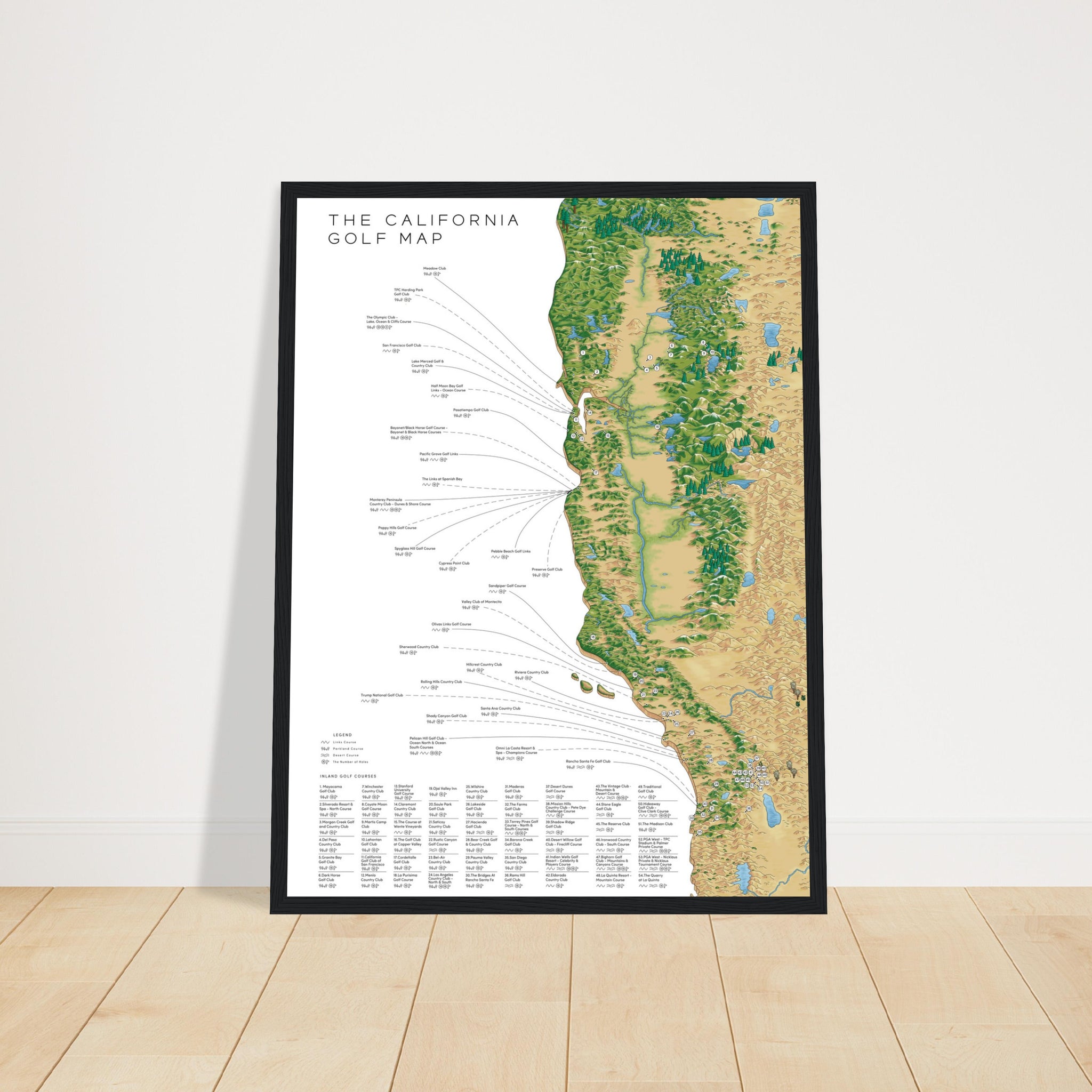 The California Golf Map - 83 of Cali's Top Courses, 1 Amazing Golf Map ...