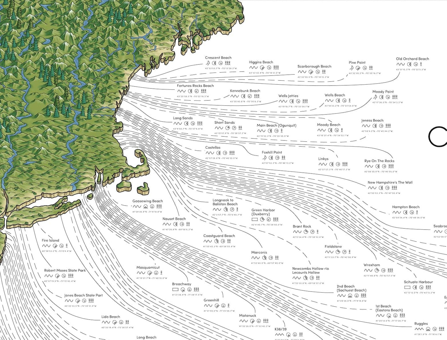 The US East Coast Surf Map - 212 Amazing Surf Spots + Key Info + GPS ...