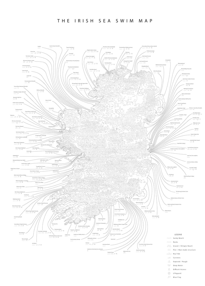 The Minimalist Irish Sea Swim Map – Malin & Mizen