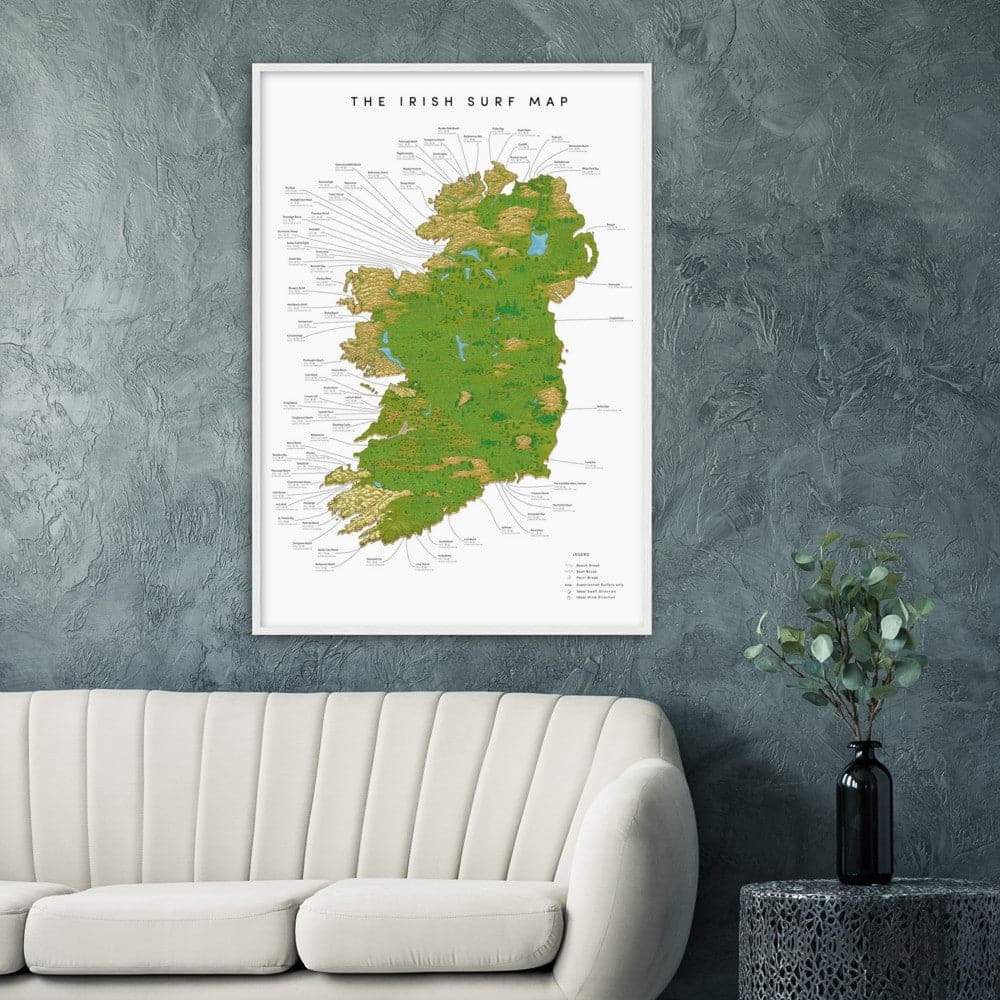 The Irish Surf Map Wall Print. 80 of Ireland's best surf spots – Malin ...